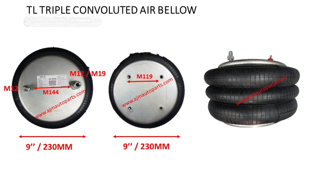 TRAILER TRIPLE CONVOLUTED AIR SPRING - 3B8003 | AJM AUTO MALAYSIA