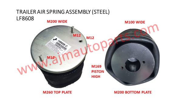 TRAILER ROR SIDE LOADER AIR SPRING BELLOW ASSEMBLY (STEEL) – H8608 ...